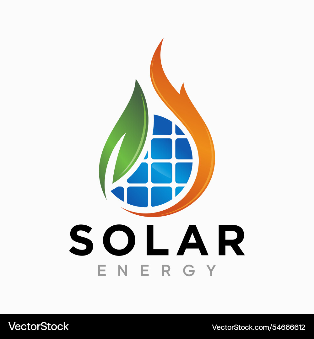 Solar energy logo home sun Royalty Free Vector Image