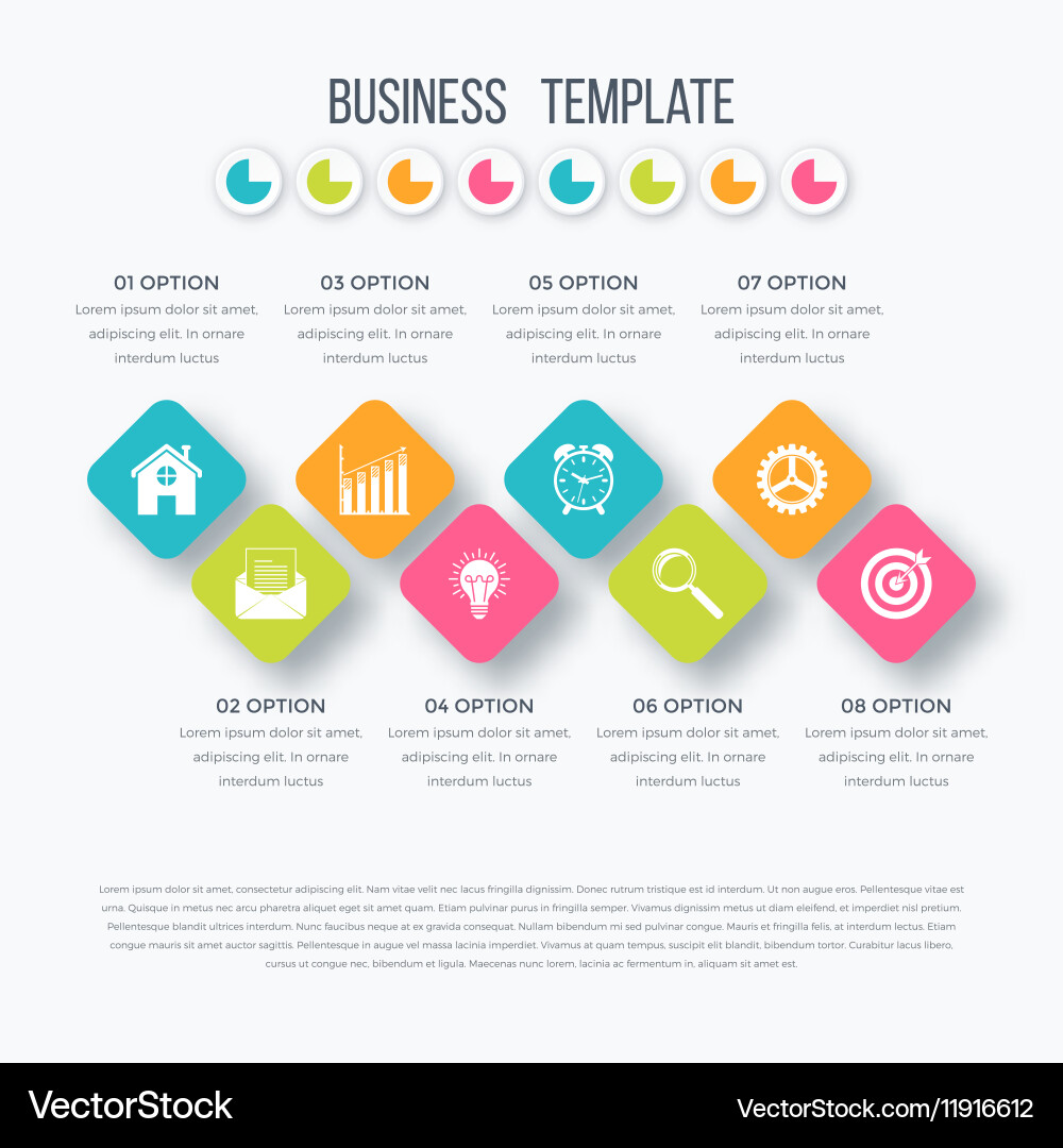 Square infographics with icons Royalty Free Vector Image
