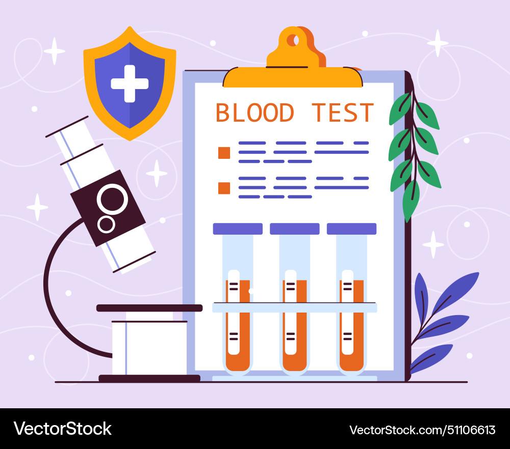 Blood test and laboratory research concept Vector Image