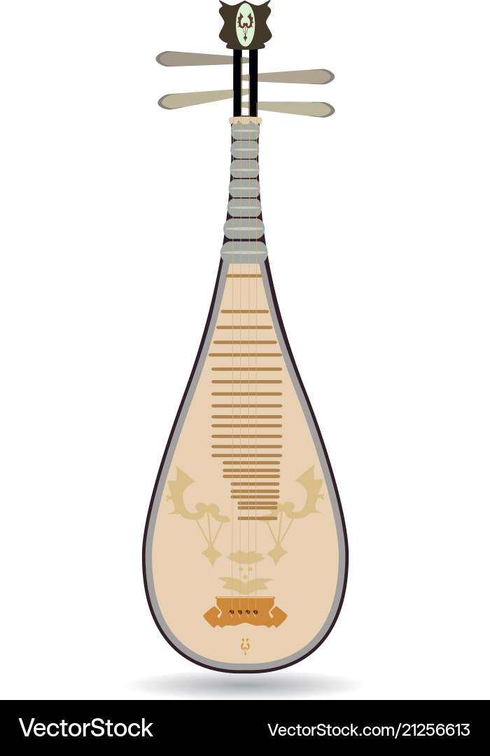 Chinese pipa isolated on white background Vector Image