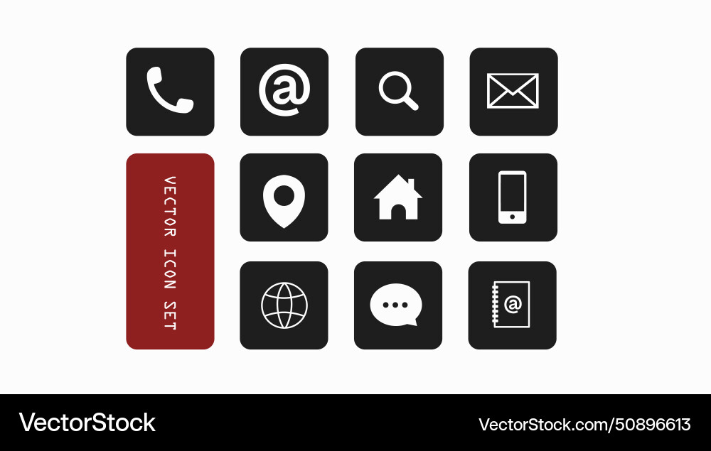 Contact icon set Royalty Free Vector Image - VectorStock