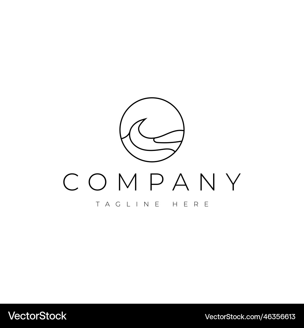 Creative ocean wave logo design Royalty Free Vector Image