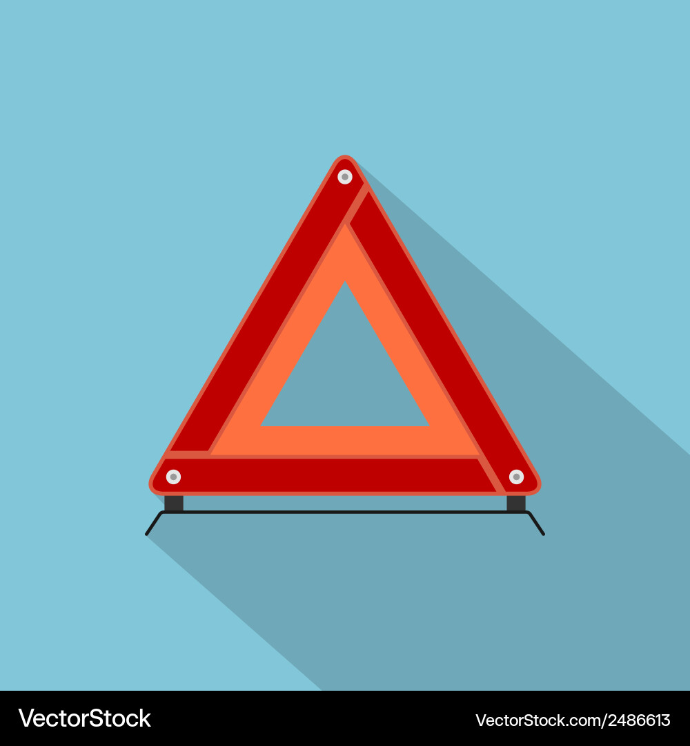 Flat emergency stop sign Royalty Free Vector Image