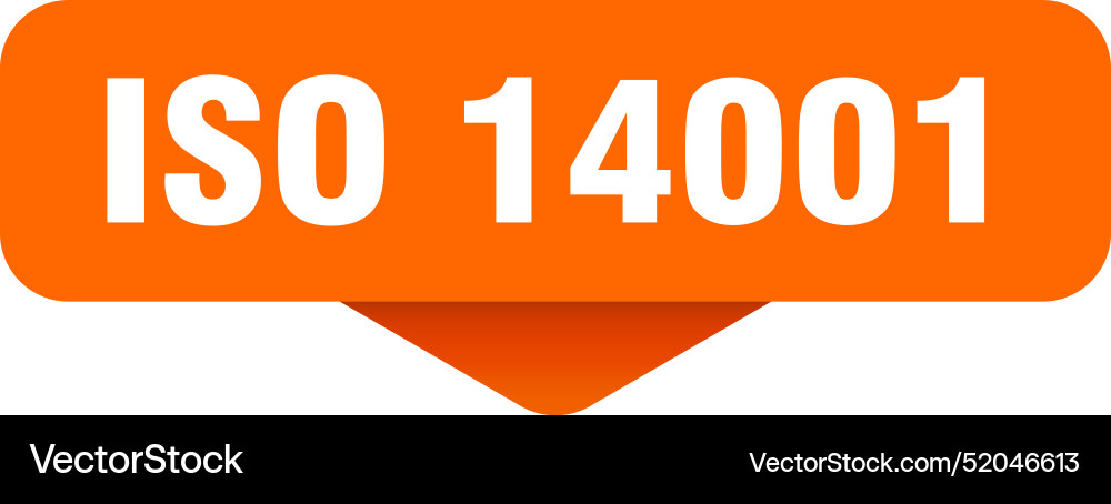 Iso 14001 sticker sign on transparent Royalty Free Vector