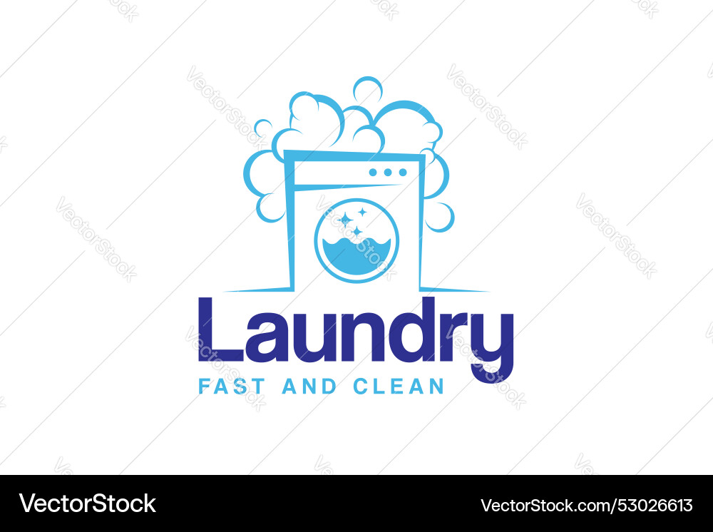 Laundry logo design template washing machine Vector Image