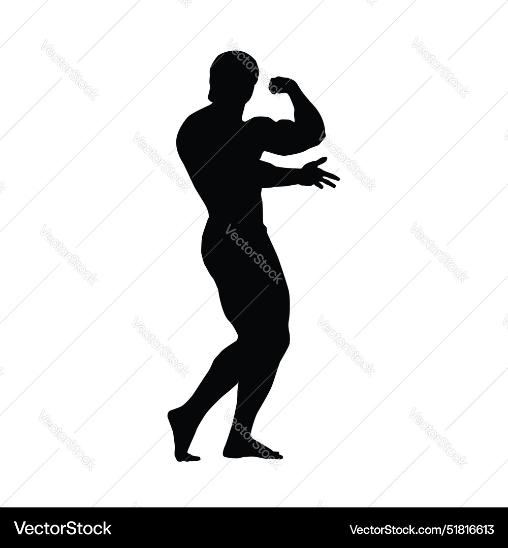 Muscular bodybuilder silhouette Royalty Free Vector Image