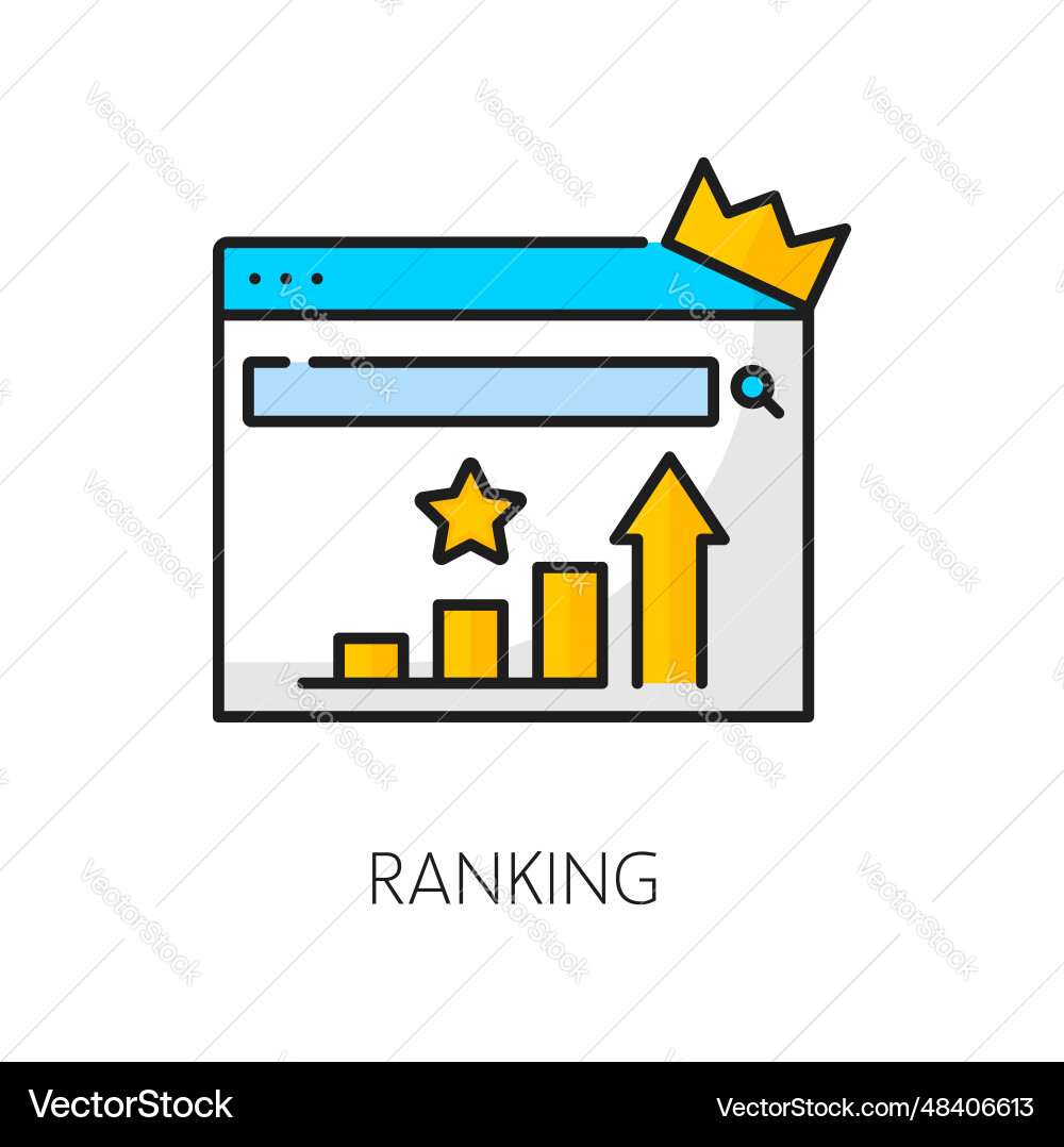 Ranking sem search engine marketing website icon Vector Image