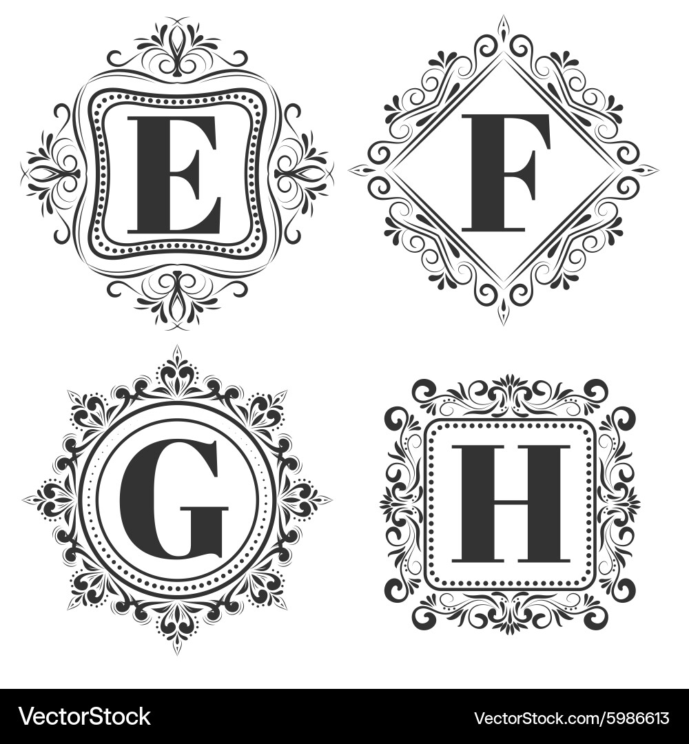 Set of classical logo or monogram design letters Vector Image