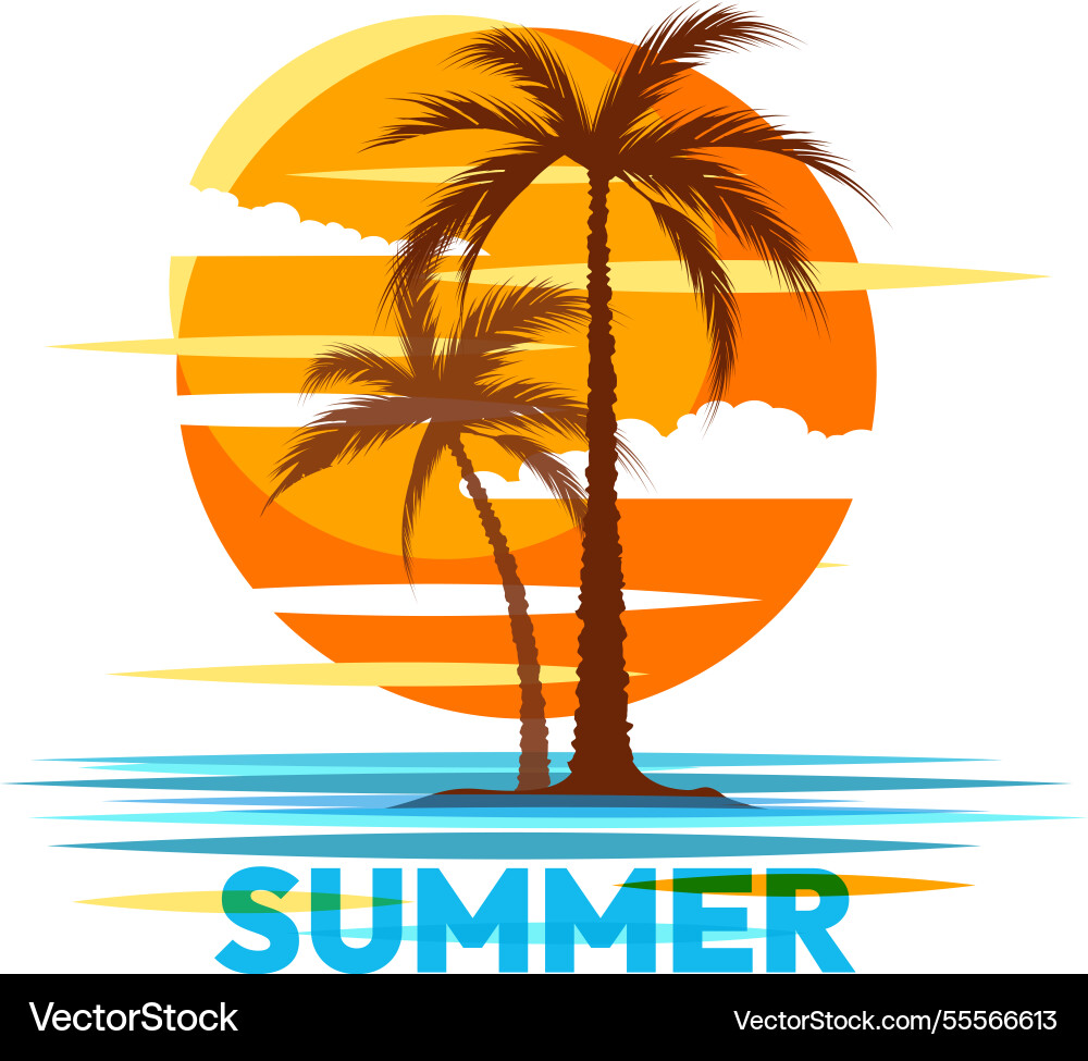 Tropical summer emblem Royalty Free Vector Image