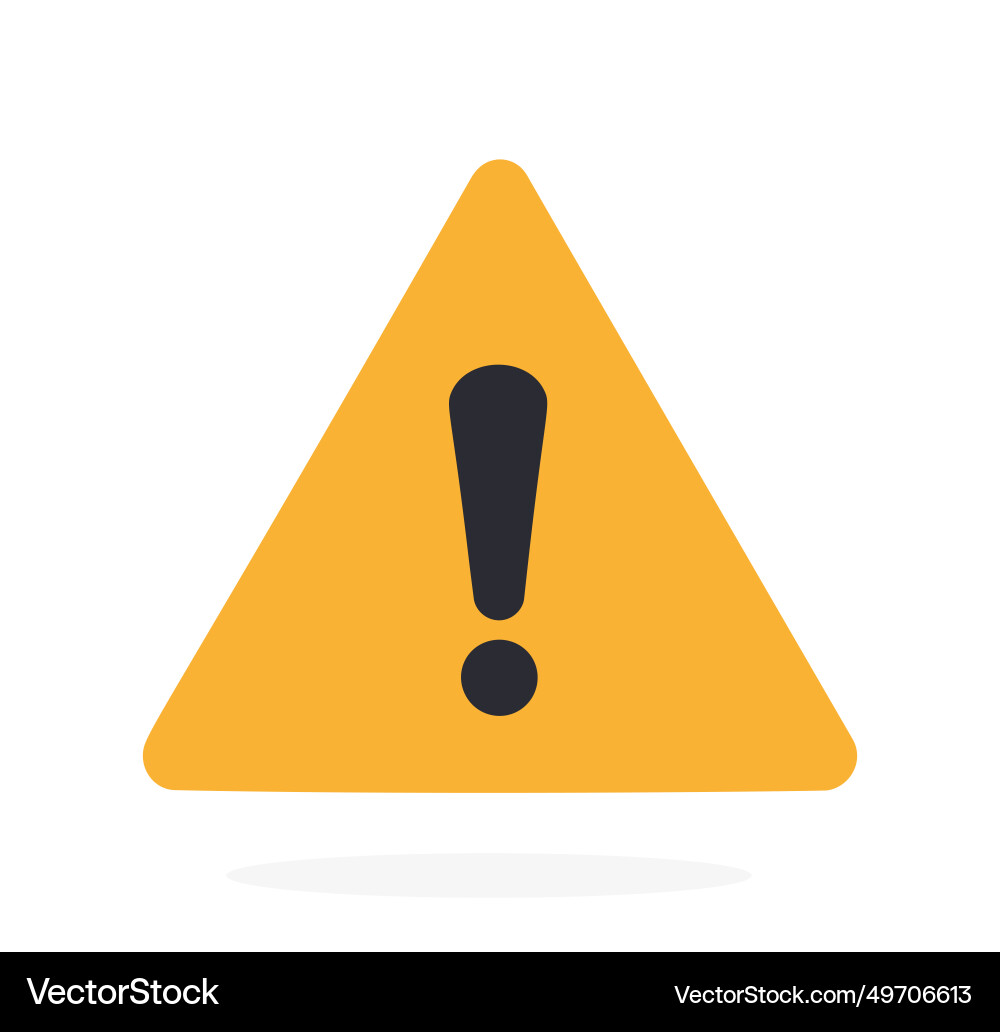 Warning sign with exclamation mark Royalty Free Vector Image
