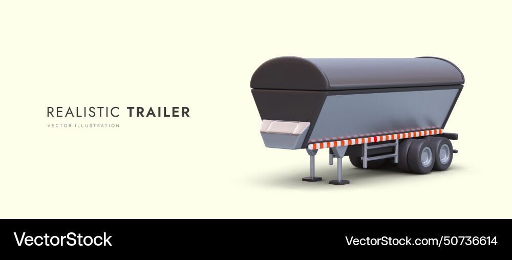 3d realistic closed type metal trailer Royalty Free Vector