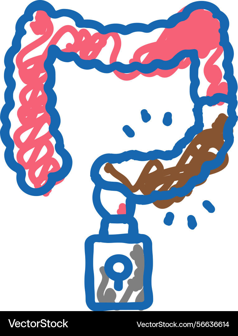 Constipation treatment icon doodle Royalty Free Vector Image