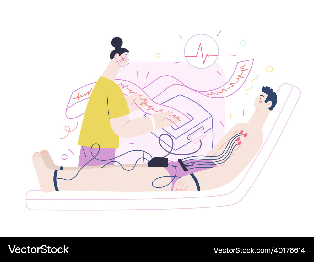ECG Procedure - Medical Test Royalty Free Vector Image