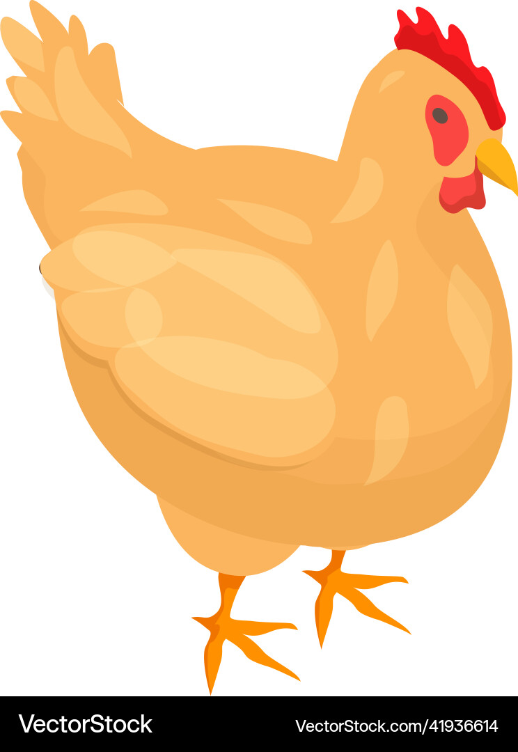 Farm hen isometric composition Royalty Free Vector Image