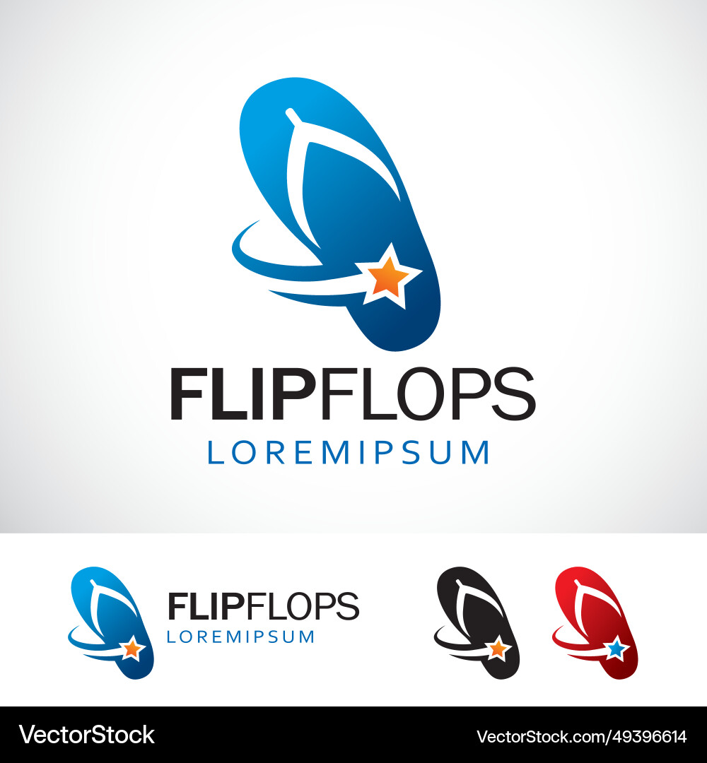 Flip flops logo design template Royalty Free Vector Image