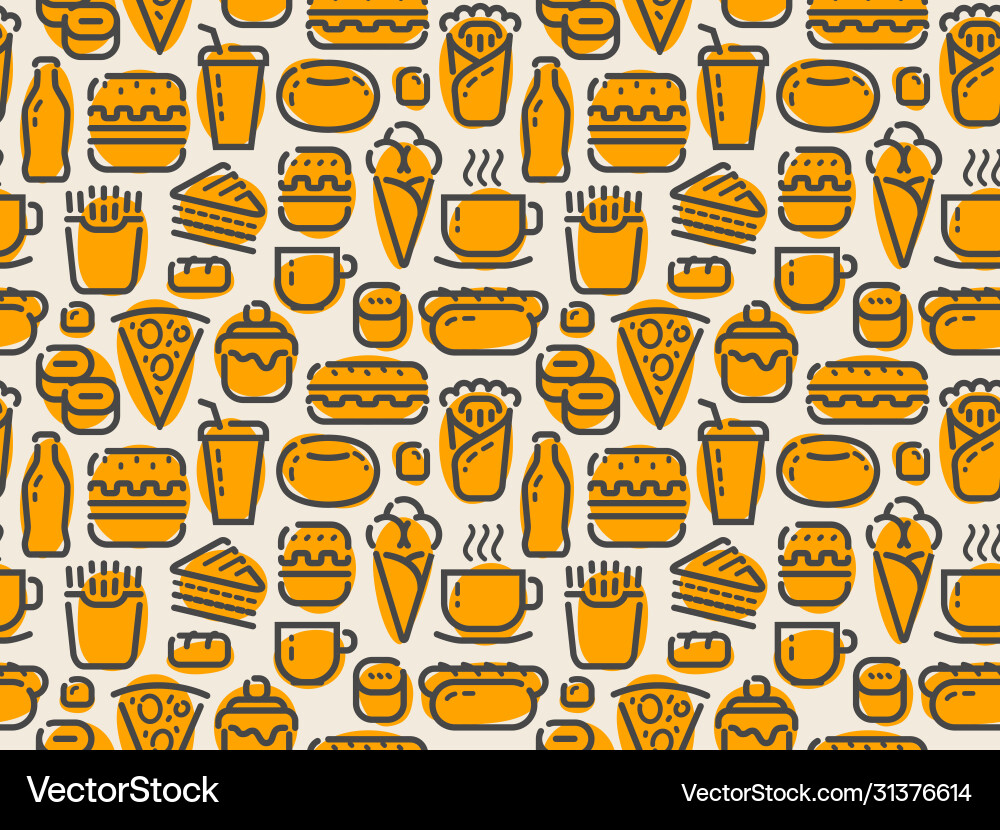 Food seamless pattern restaurant menu cafe Vector Image