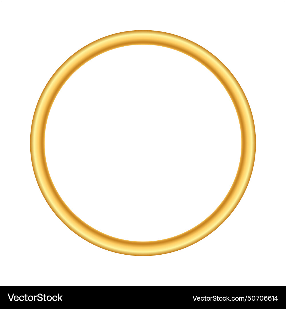 Gold thin round frame golden luxury circle logo Vector Image