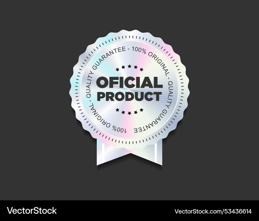 Hologram sticker or label with holographic Vector Image