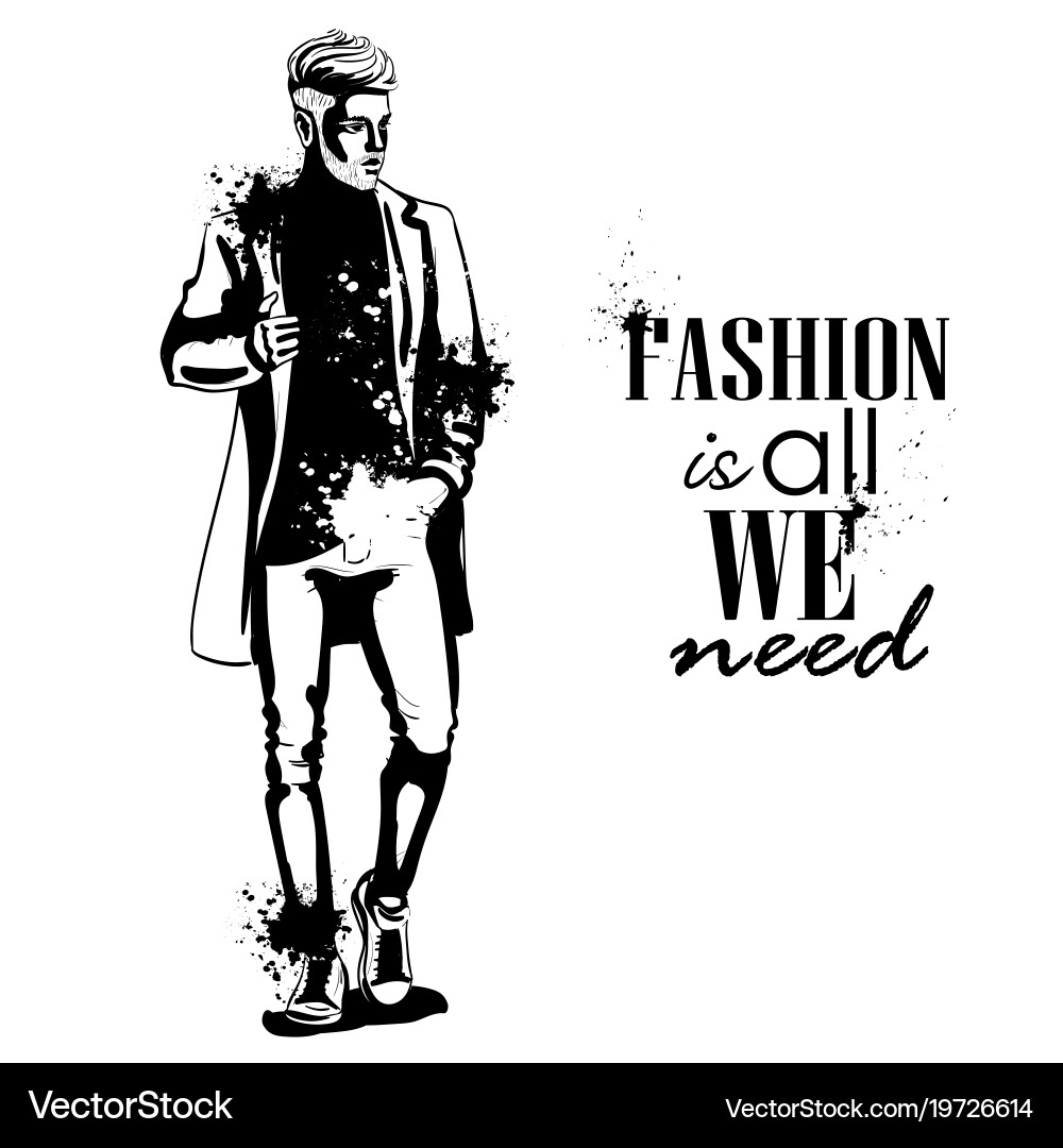 Man model dressed Royalty Free Vector Image - VectorStock