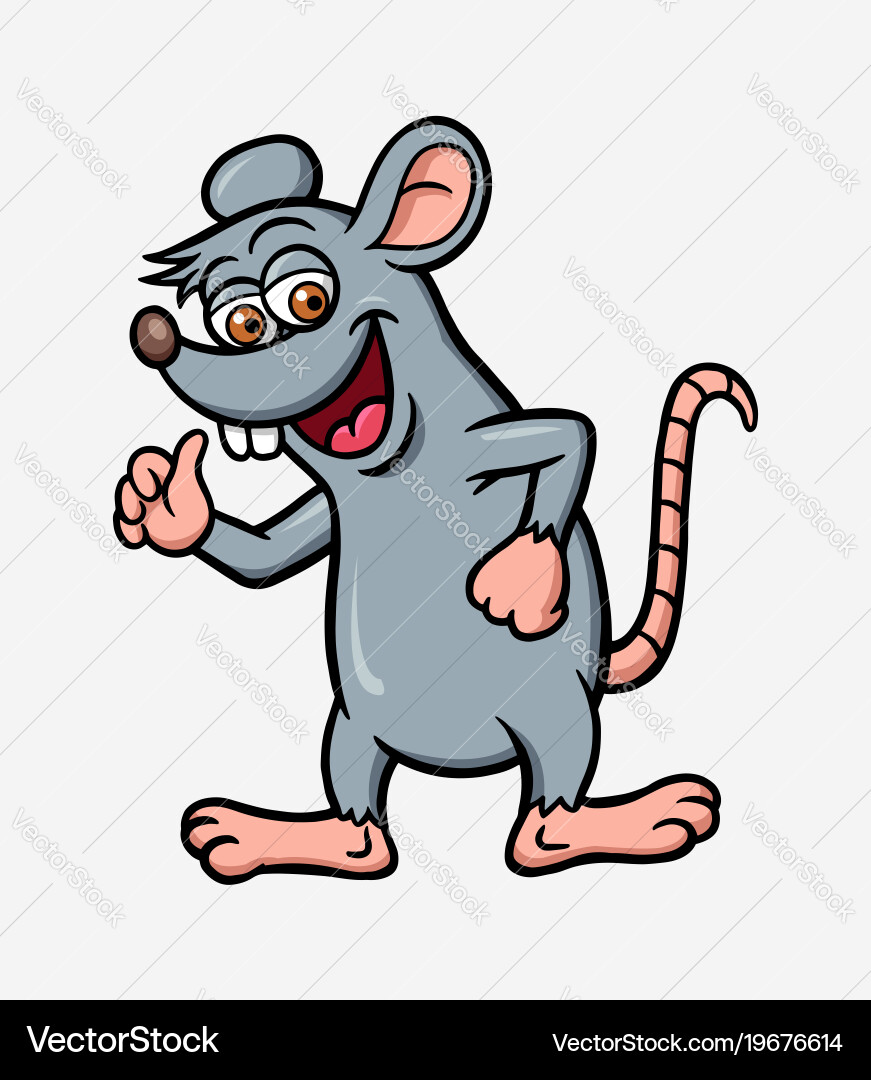 Mouse or rat cartoon character Royalty Free Vector Image