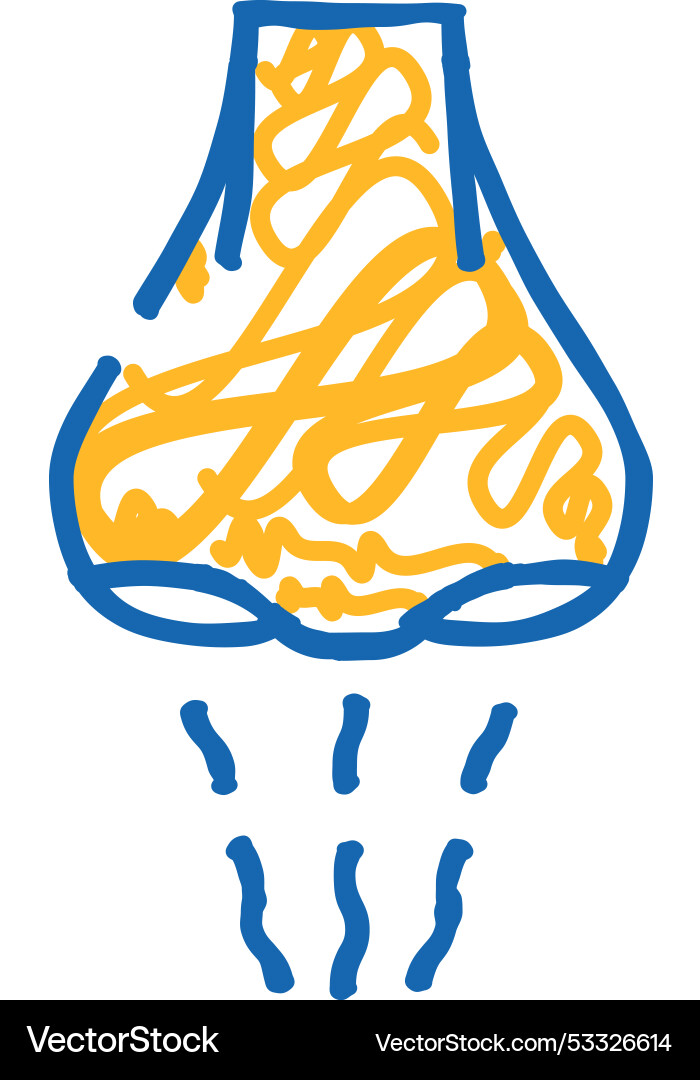 Odor control product label caution icon doodle Vector Image