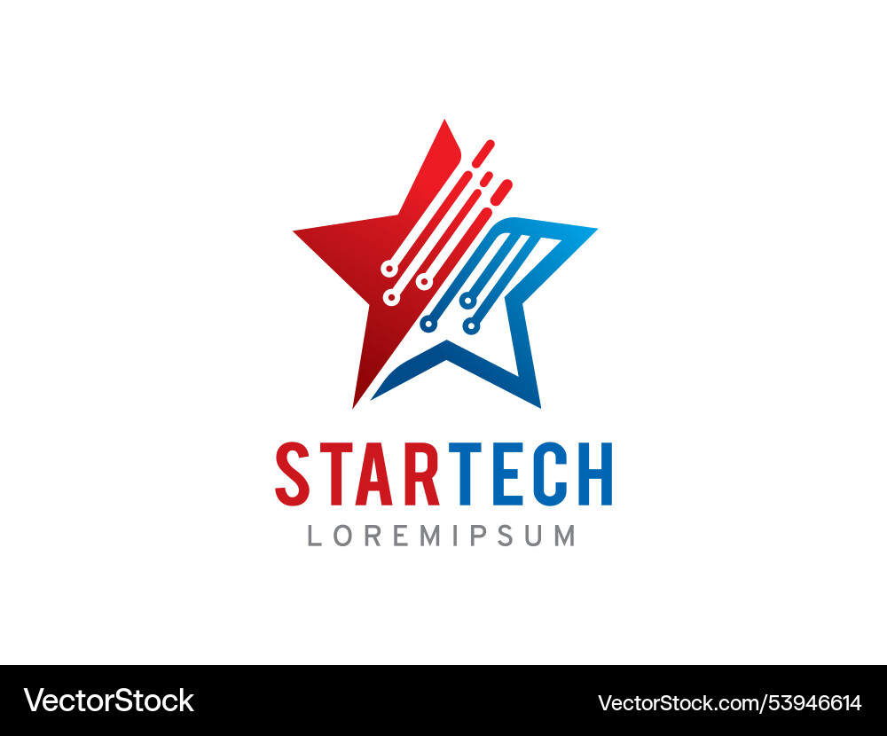 Star technology logo symbol or icon template Vector Image