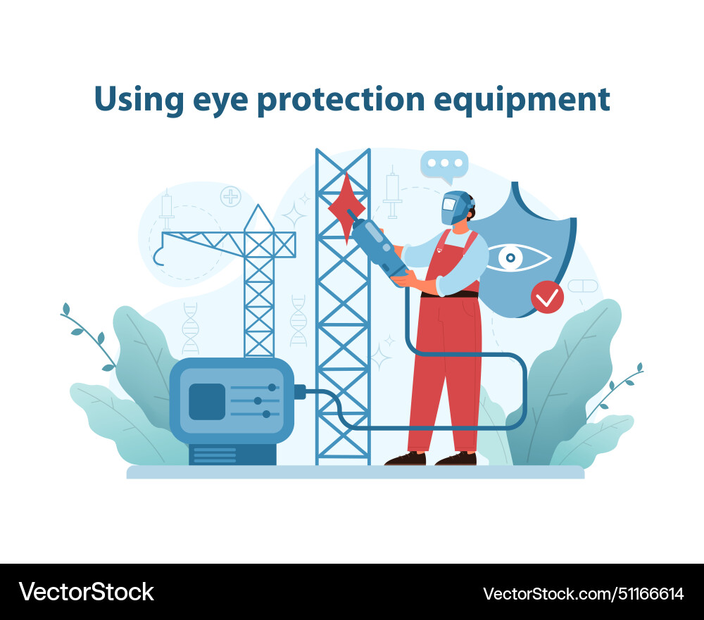 Workplace eye safety a worker Royalty Free Vector Image