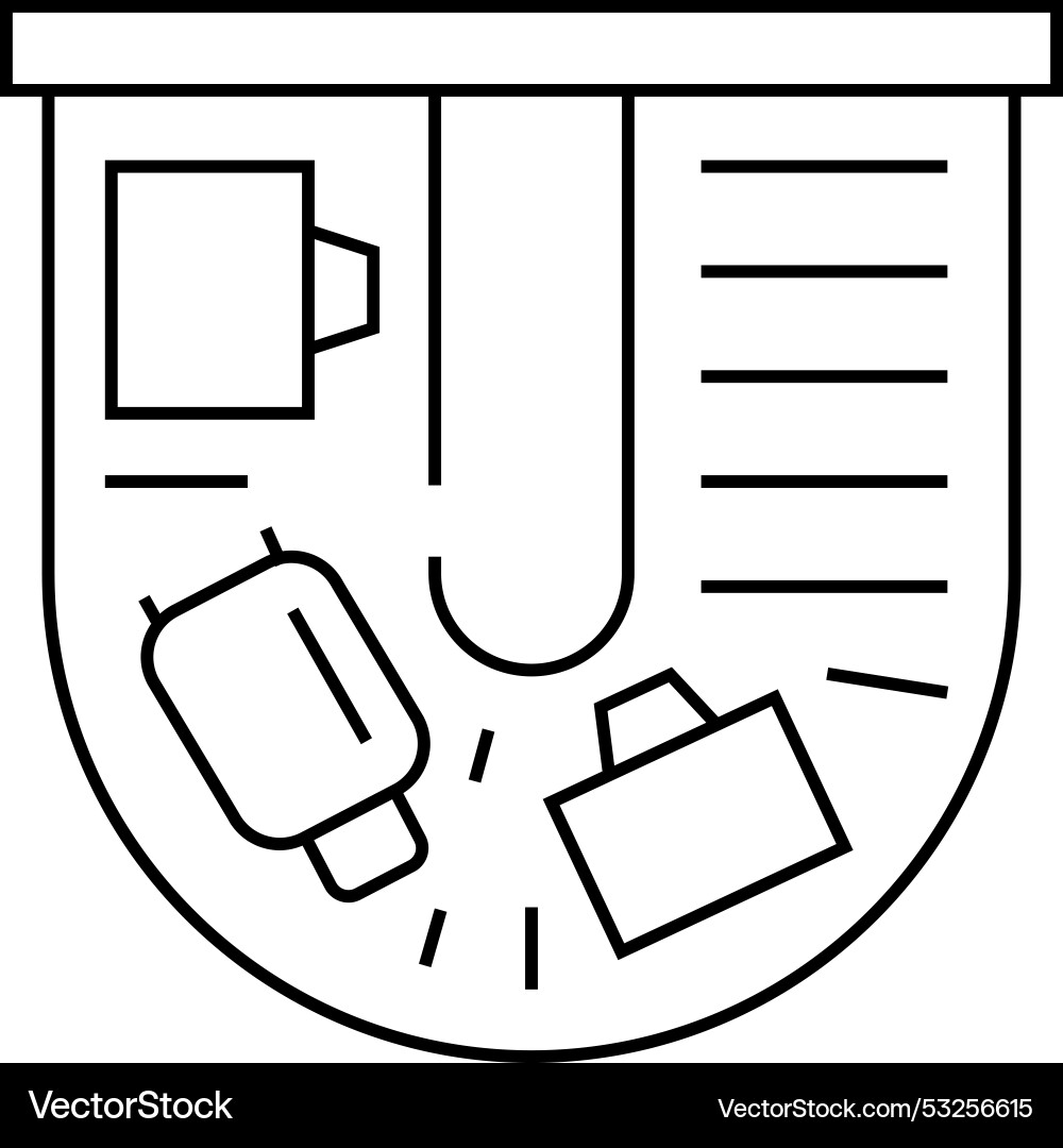 Baggage claim tape line icon Royalty Free Vector Image