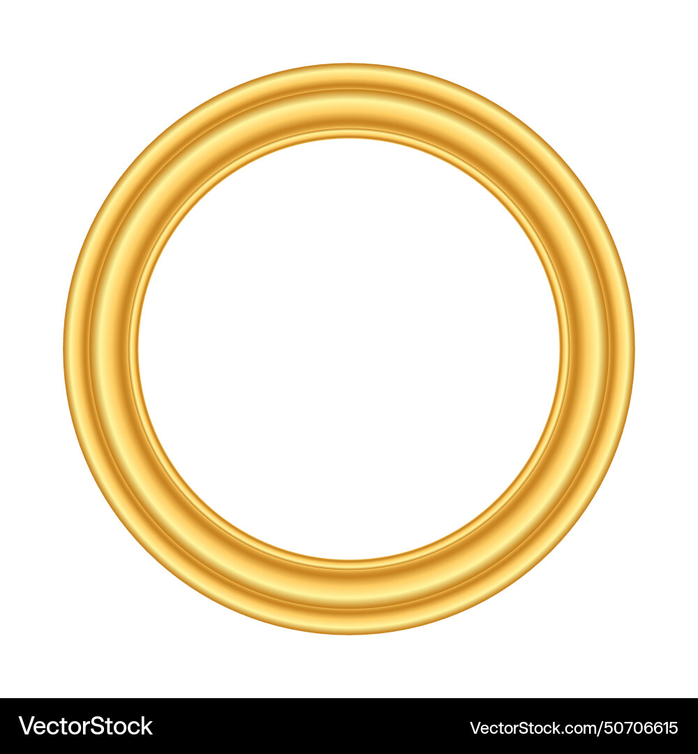 Gold thin round frame golden luxury circle logo Vector Image