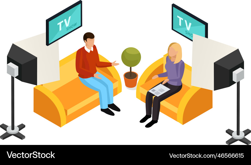 Isometric tv show Royalty Free Vector Image - VectorStock