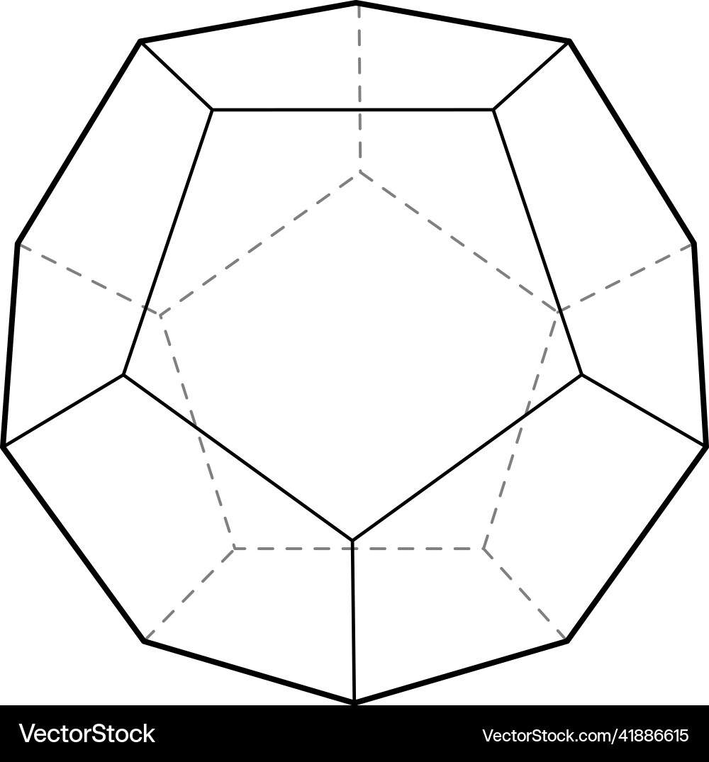Pentagonal dodecahedron stereometric composition Vector Image