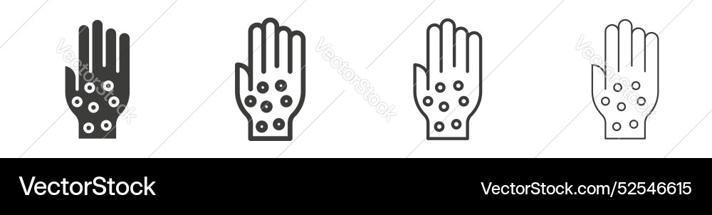 Rash hand icon set on white background Royalty Free Vector