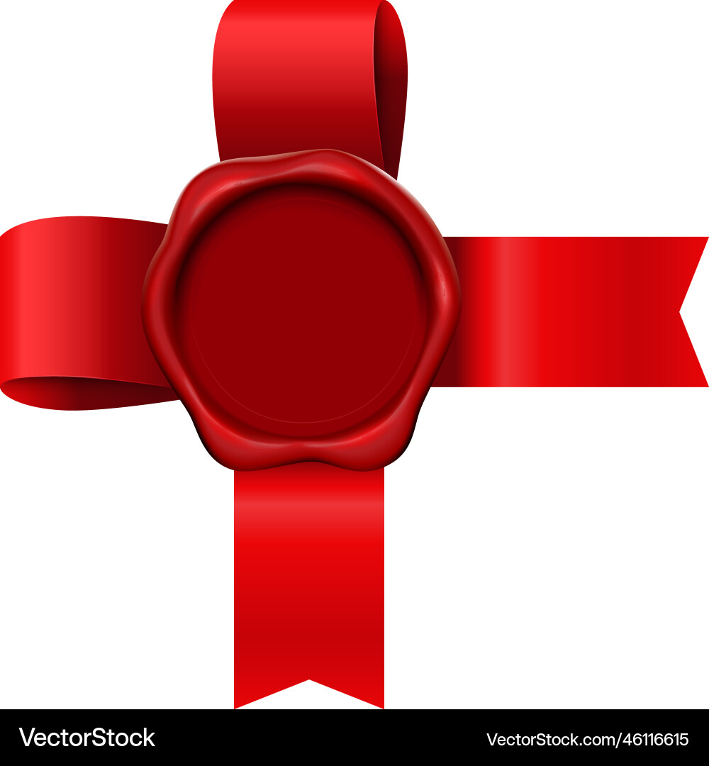 Ribbon stamp cross composition Royalty Free Vector Image