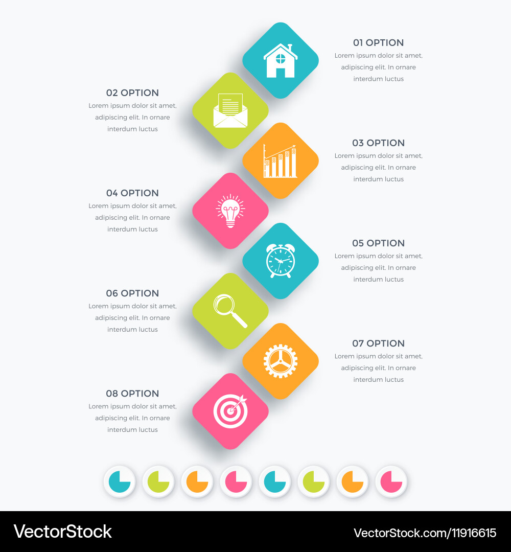 Square infographics with icons Royalty Free Vector Image