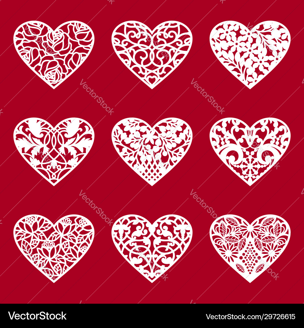 Valentines heart lace day Royalty Free Vector Image