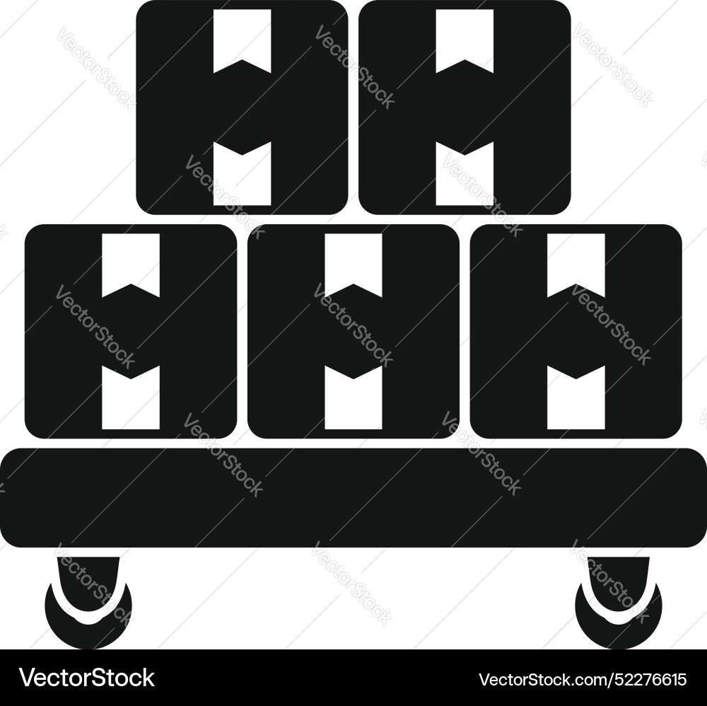 Warehouse trolley holding cardboard boxes ready Vector Image