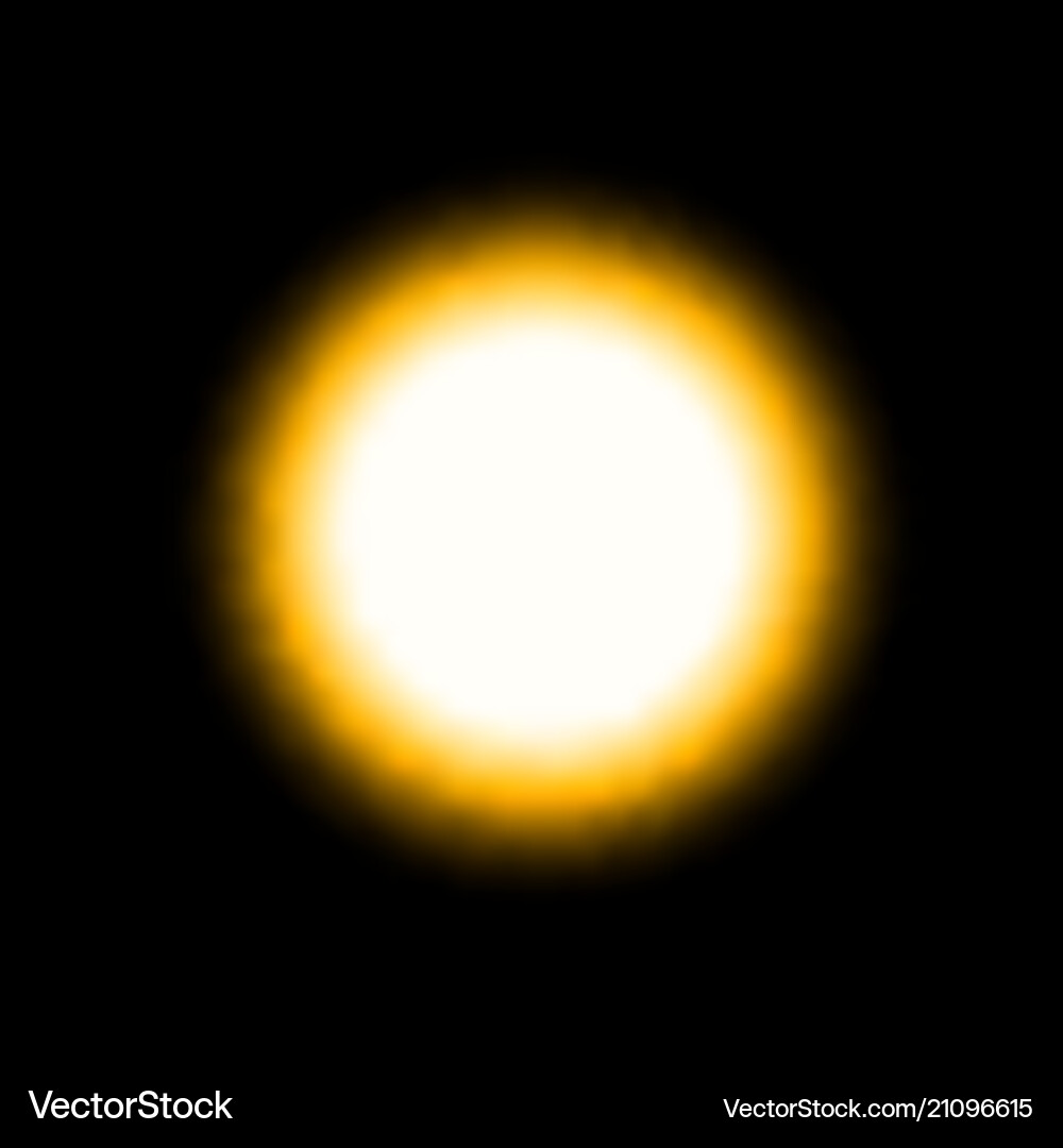 Yellow bright light sphere sun eclipse begin Vector Image
