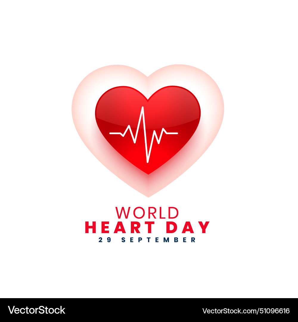 29th sept world heart day pulse background Vector Image