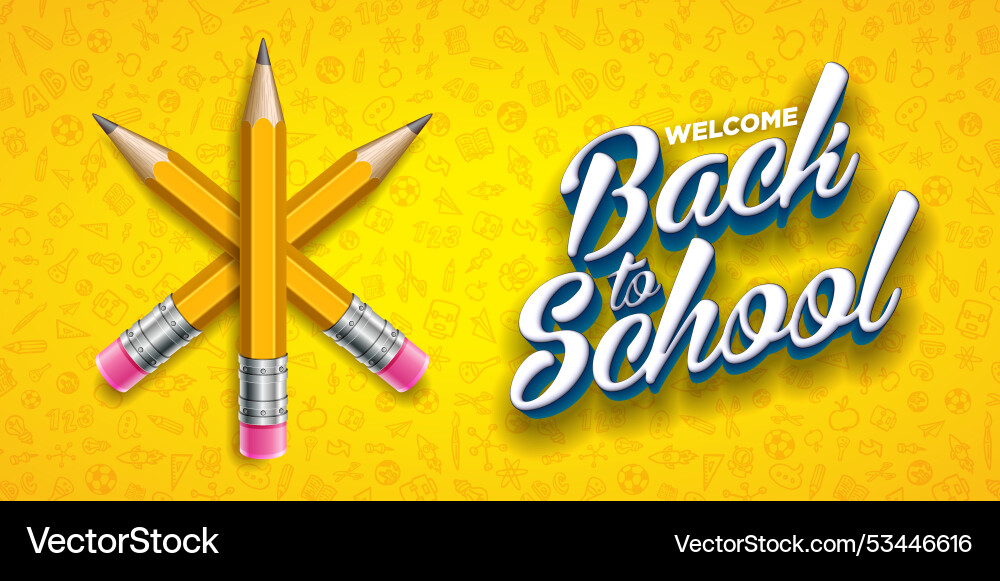 Back to school design with graphite pencil Vector Image