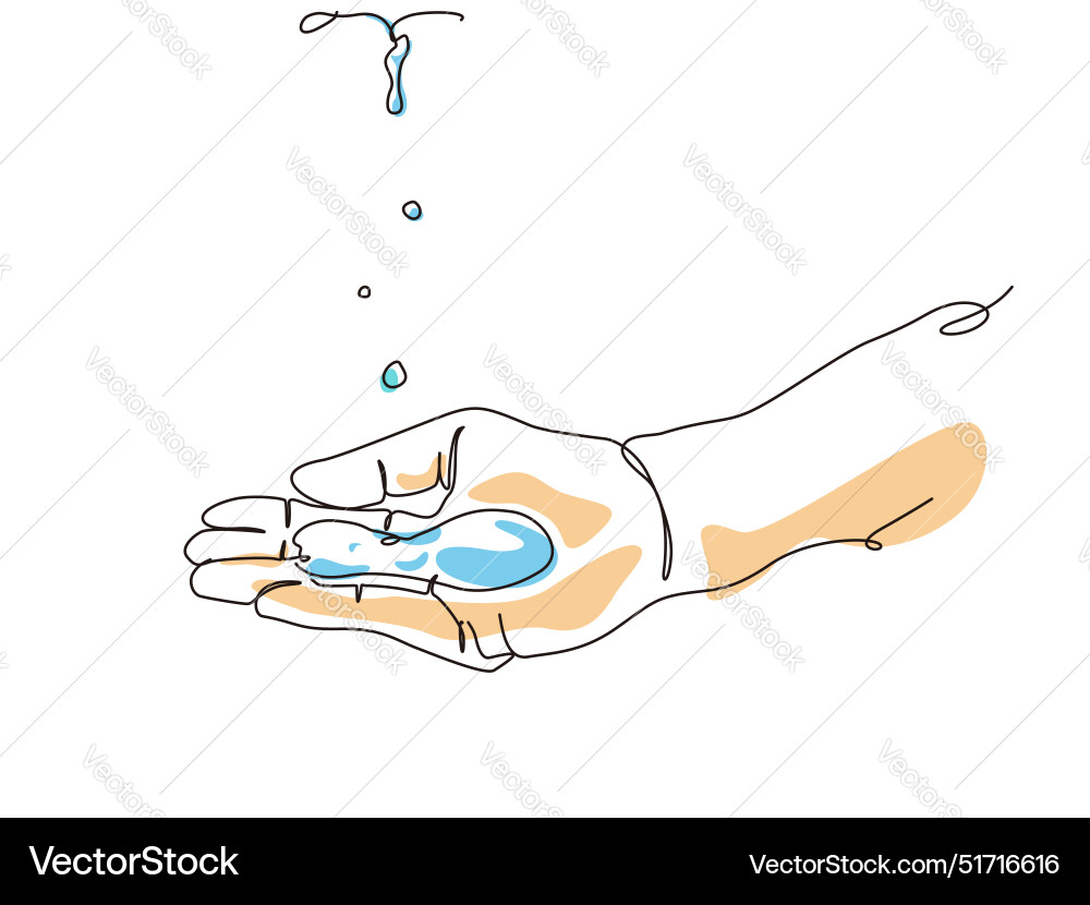 Hand hold water drop Royalty Free Vector Image