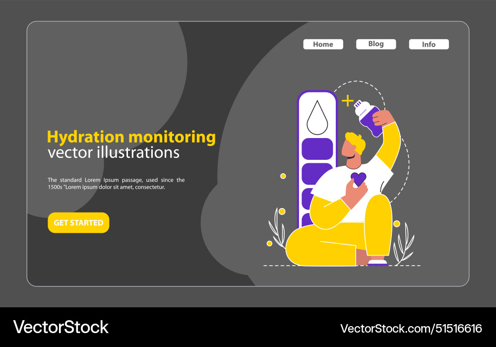 Hydration monitoring concept highlights Royalty Free Vector