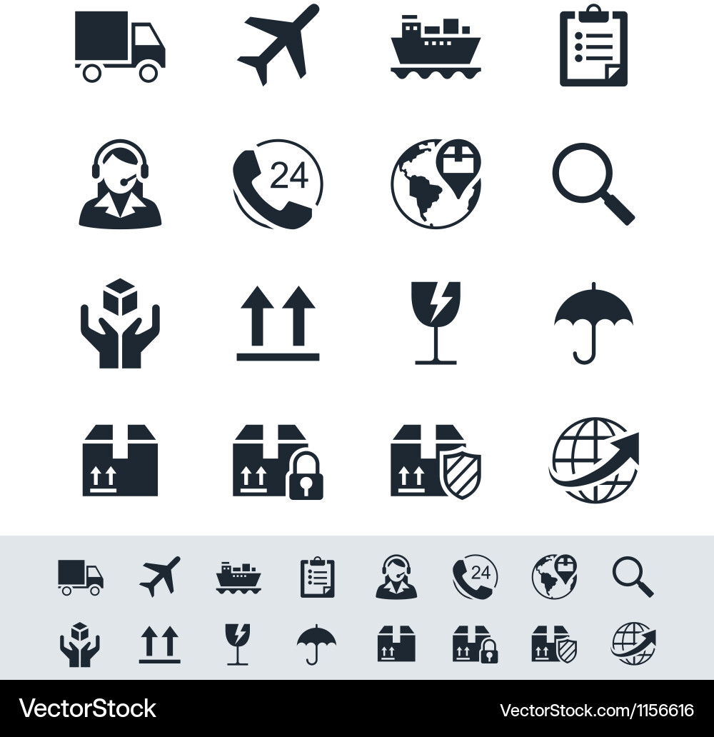 Logistics and shipping icon set simplicity theme Vector Image