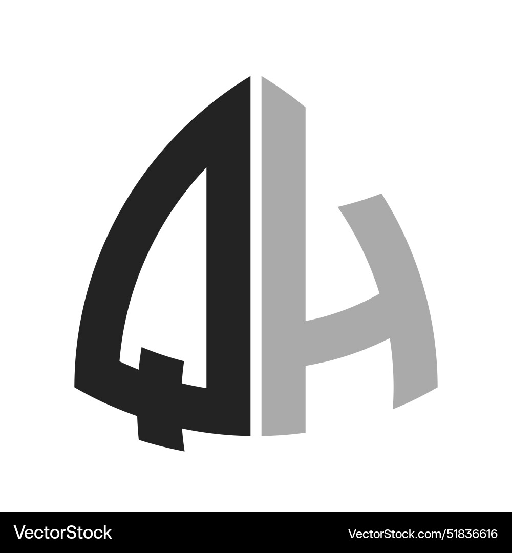 Modern creative qh logo design letter qh icon for Vector Image