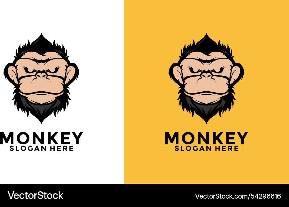 Monkey mascot logo geek chimpanzee Royalty Free Vector Image