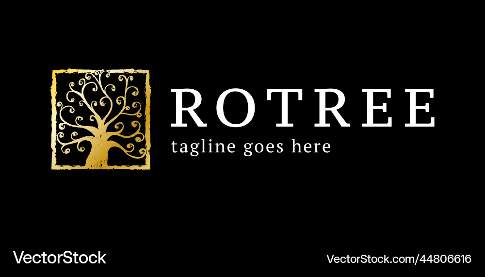 Royal tree logo abstract linear icon Royalty Free Vector