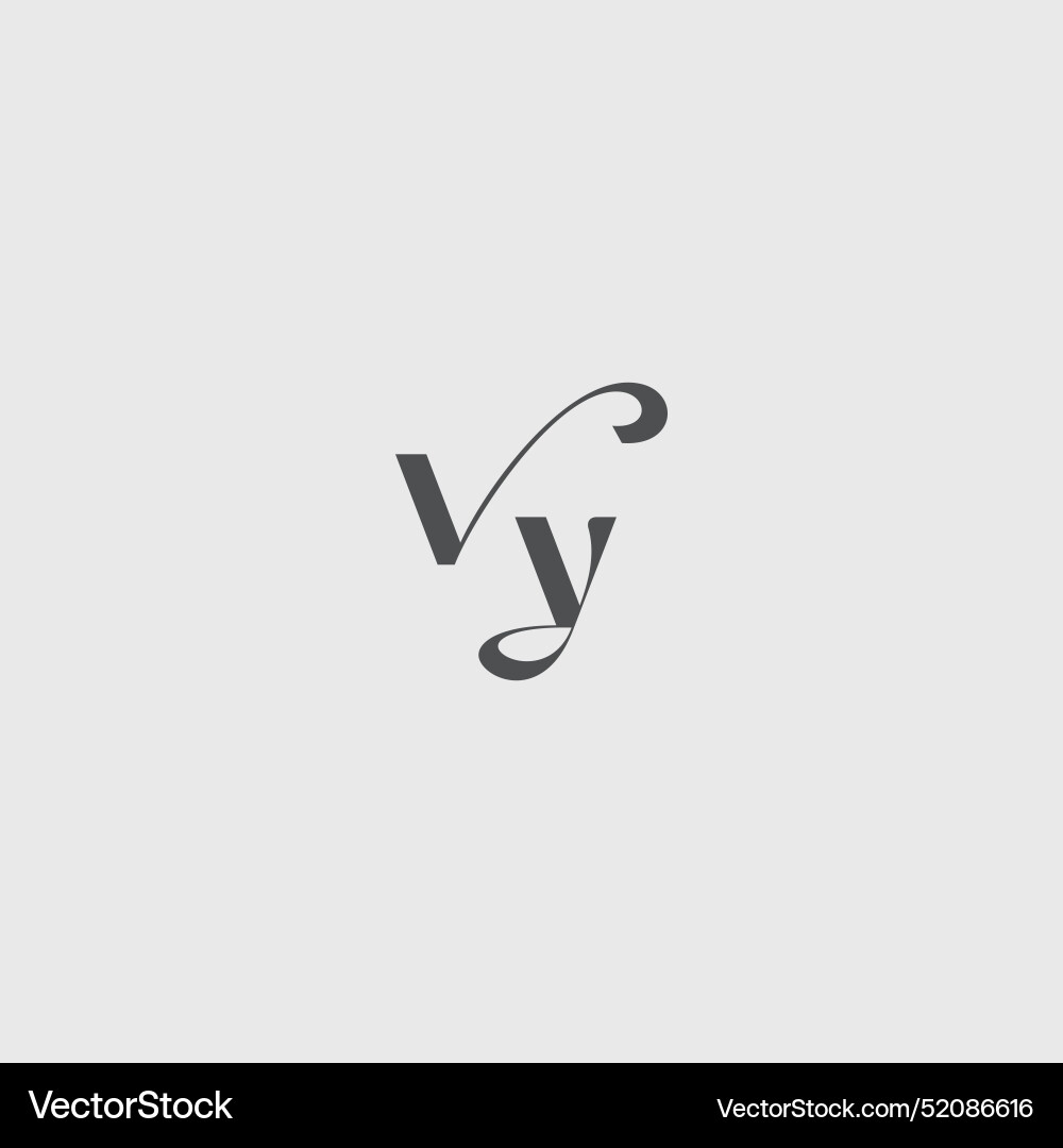 Simple and minimalism vy beauty monogram initial Vector Image