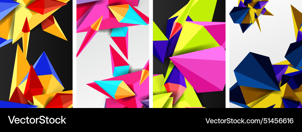 Triangle abstract concepts poster set Royalty Free Vector