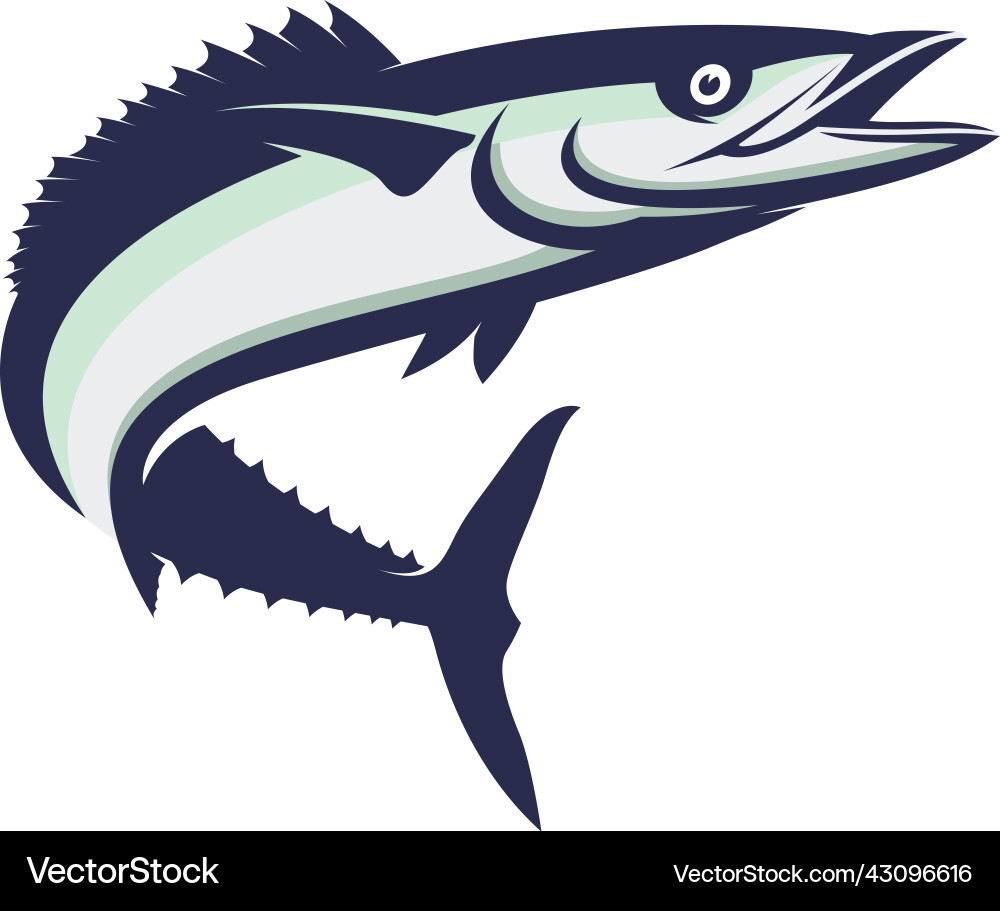 Wahoo fish fishing template Royalty Free Vector Image