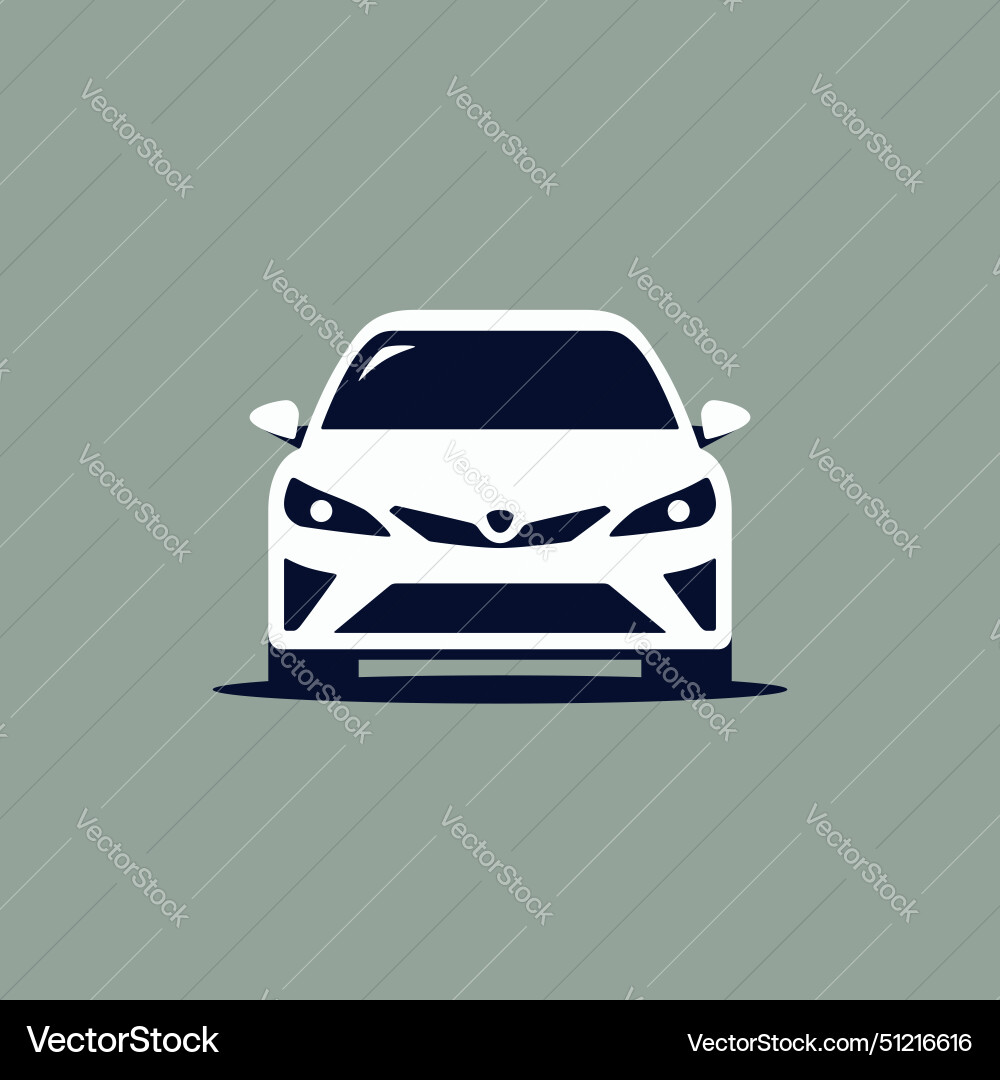 White car icon front view Royalty Free Vector Image