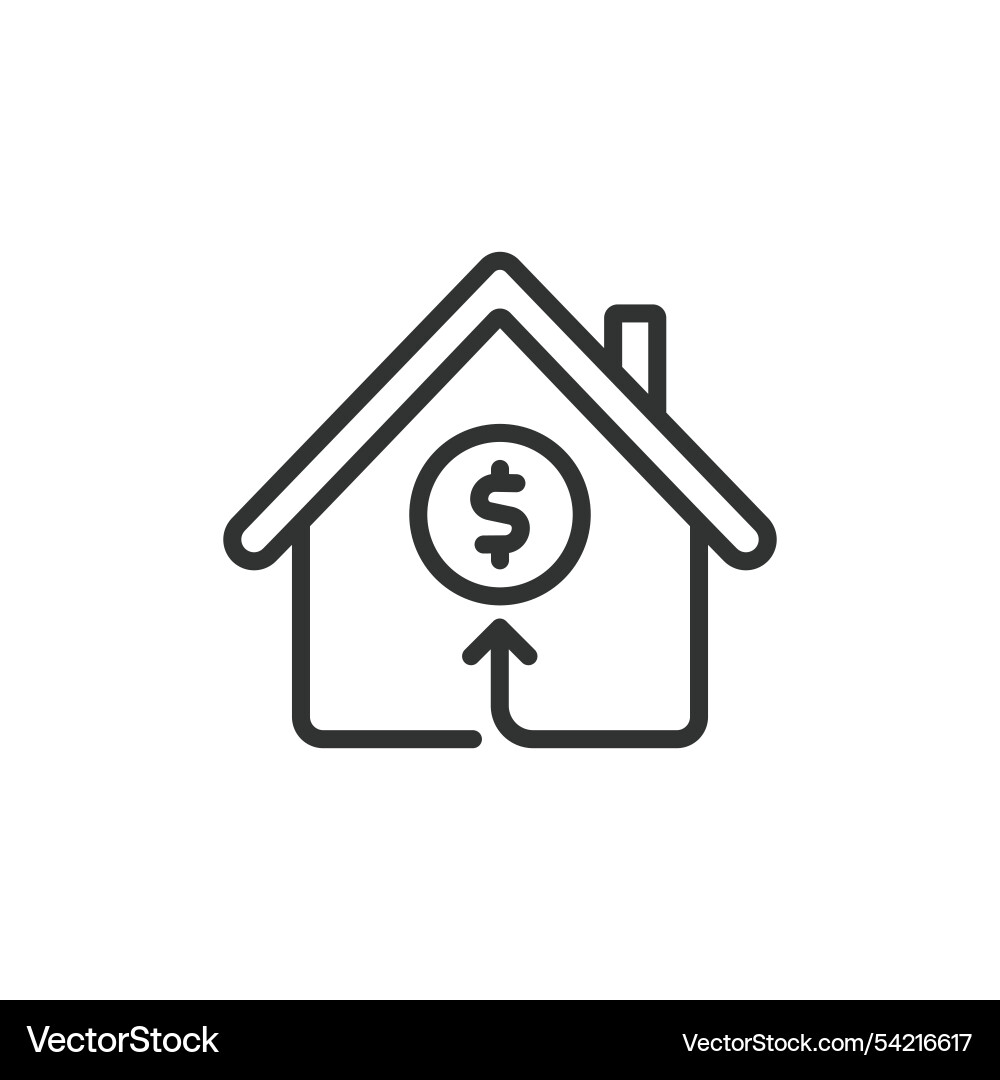 Budget for house icon in line design Royalty Free Vector